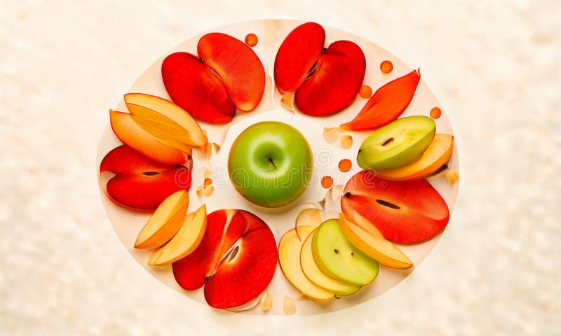 Symmetrical Fruit Slices Arranged in a Circular Pattern Stock ...