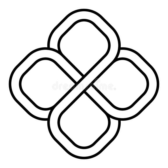 Symmetrical Geometric Knot Emblem with Infinity Loop and Diamond Shapes ...