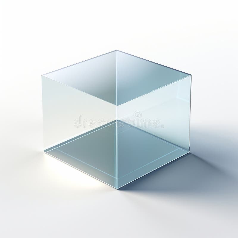 Symmetrical Glass Cube: a Play of Light and Shadow Stock Illustration ...