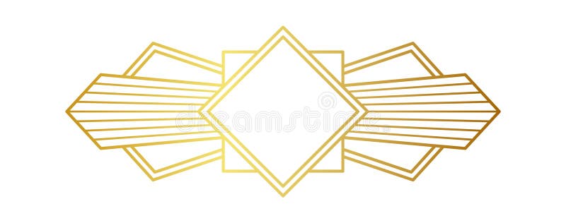 Symmetrical Gold Art Deco Border Stock Vector - Illustration of gold ...