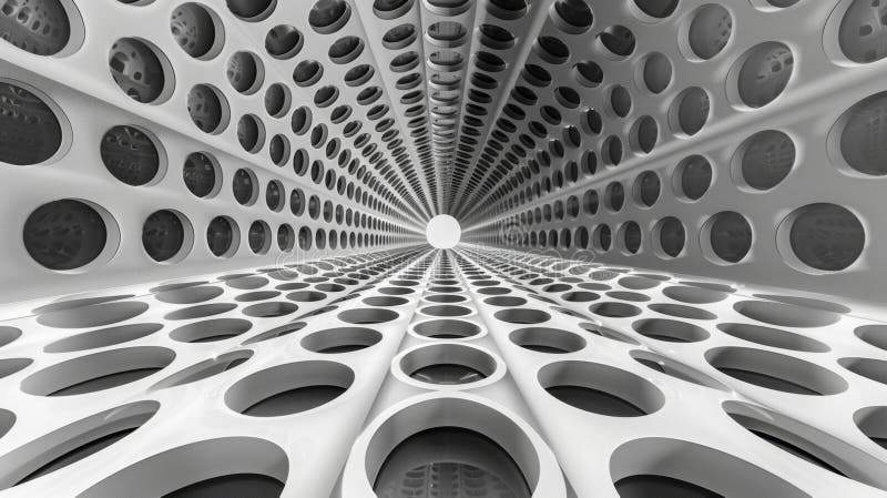 A Symmetrical Grid of Circles and Squares Creating a Hypnotic Optical ...