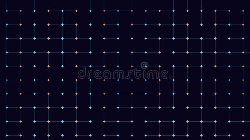 Symmetrical Dotted Grid Interconnected Blue and Red Dots on Dark ...