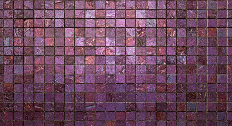 Symmetrical Grid Pattern of Shimmering Iridescent Purple Glass Mosaic ...