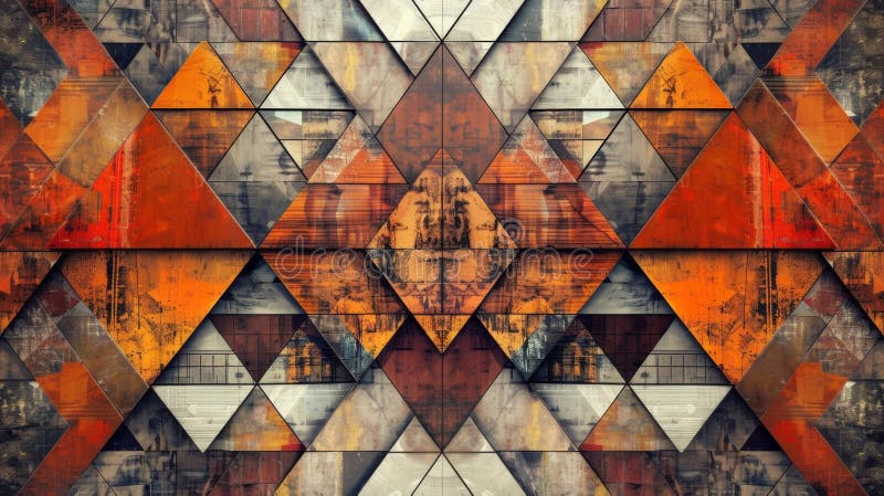 A Symmetrical Grid of Triangles and Rectangles Resembling a Mosaic of ...