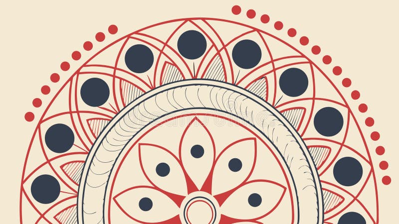 Symmetrical Half-Mandala Dot Pattern, Vector Design Generative AI Stock ...