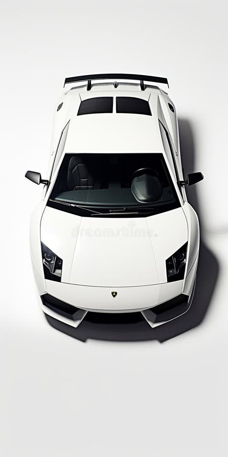 Symmetrical Harmony: White Lamborghini on White Background Stock Image ...