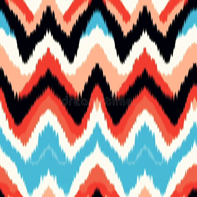 Symmetrical High Resolution Chevron Ikat Pattern Design Stock ...