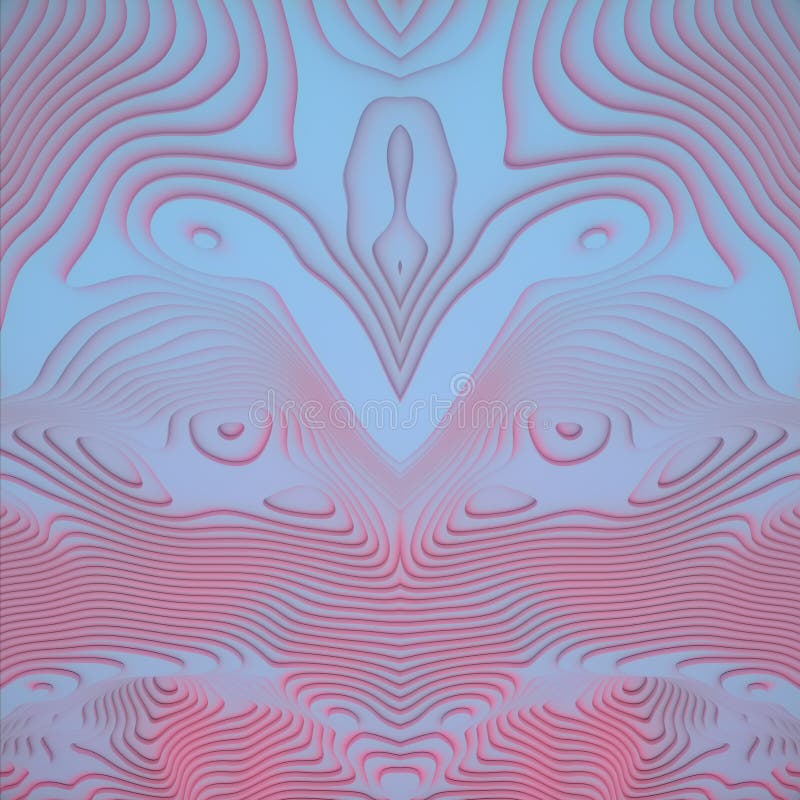 Symmetrical Illustration of an Undulating Topographical Map. Abstract ...