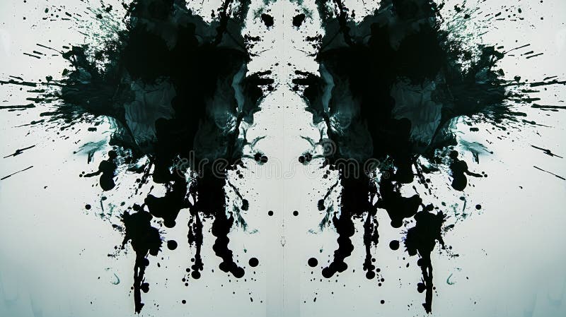 Symmetrical Ink Blot on White Stock Illustration - Illustration of blob ...