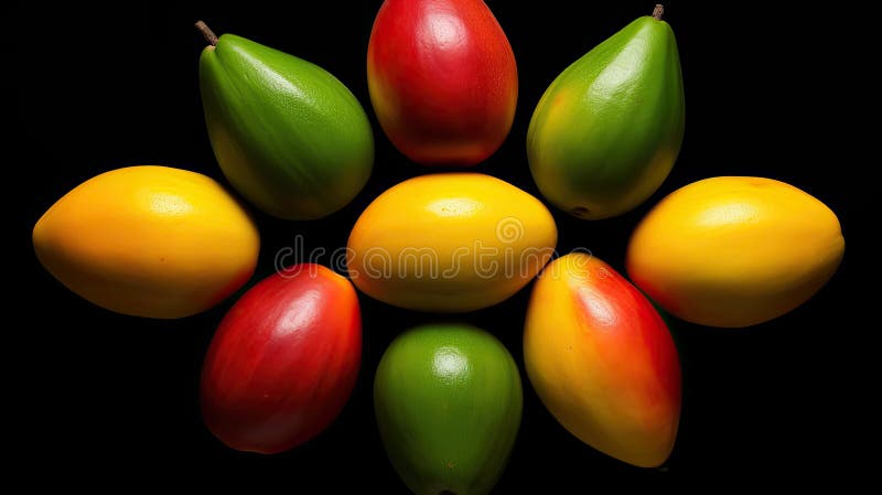 Symmetrical Isolated Mango Fruit Stock Illustration - Illustration of ...