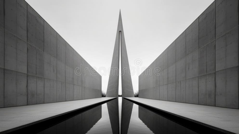 Symmetrical Lines of a Minimalist Monument. Generative AI Stock ...