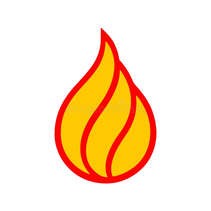 Symmetrical Logo Fire Bulb in the Form. Icon Illustration for Design ...