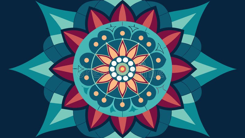 A Symmetrical Mandala with Repeating Geometric Designs Perfect for ...