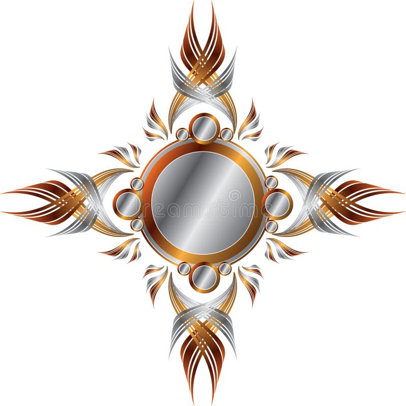 Bronze Mirror Star Elements Stock Illustrations – 2 Bronze Mirror Star ...
