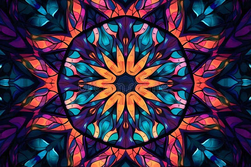 Symmetrical Multicolor Shapes Creative Kaleidoscopic Background Design ...