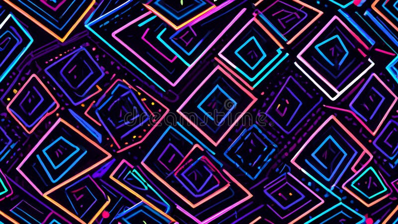 Symmetrical Neon Triangles with Sharp Lines and Glowing Colors ...