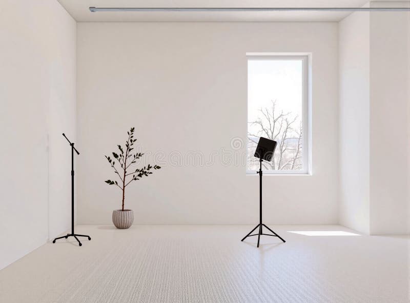 A Spacious, Minimalist Studio with Neutral Tones and Simple Decor ...