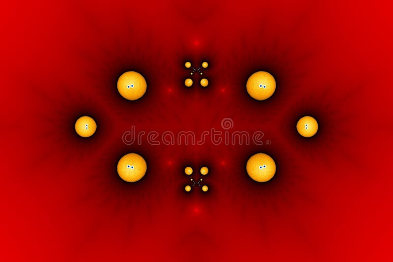 Symmetrical Orange Color Balls on the Red Background Stock Illustration ...