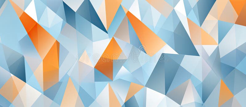 Symmetrical Pattern of Blue and Orange Triangles on White Background ...