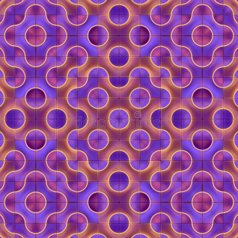 Symmetrical Pattern of Colorful Tiles Arranged in a Strict Grid of Wavy ...