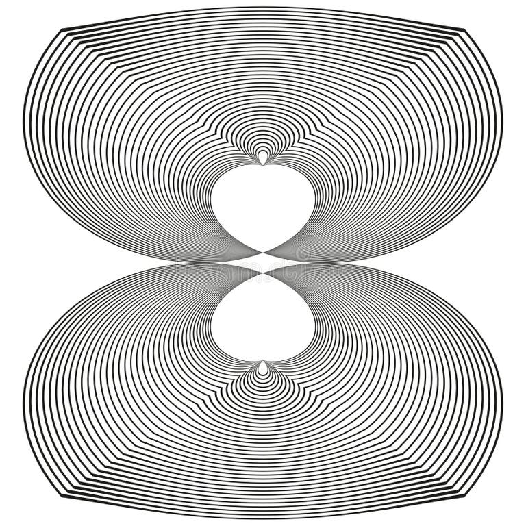 Symmetrical Pattern Design. Curved Geometric Forms. Vector Abstract ...