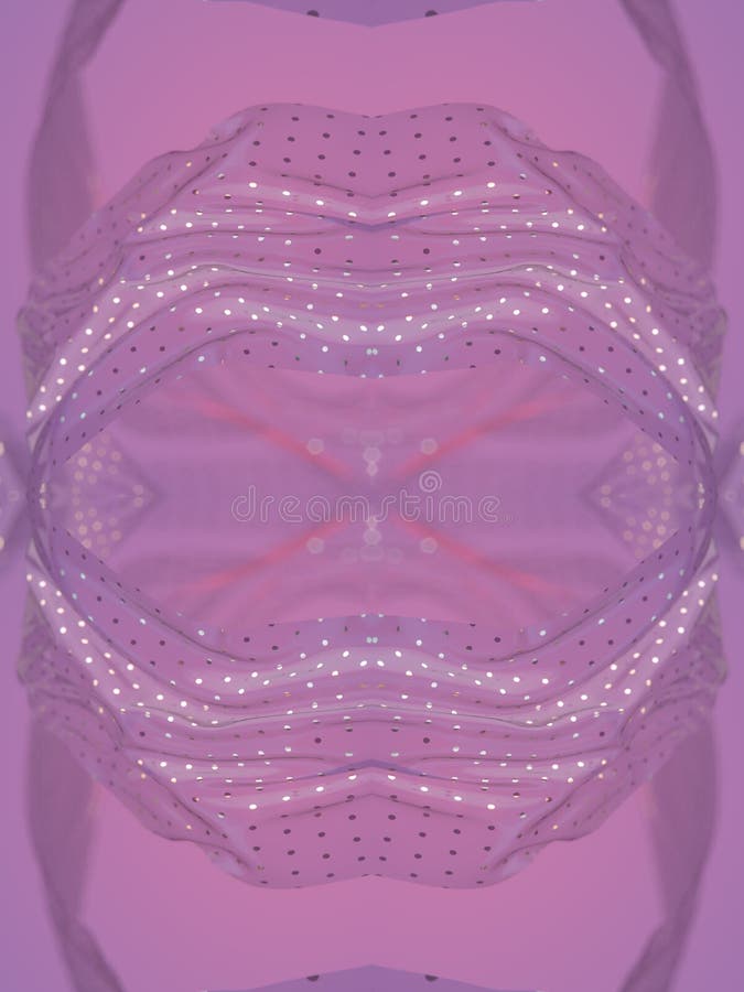 Symmetrical Pattern of Flowing Strips of Transparent Plastic. 3d ...