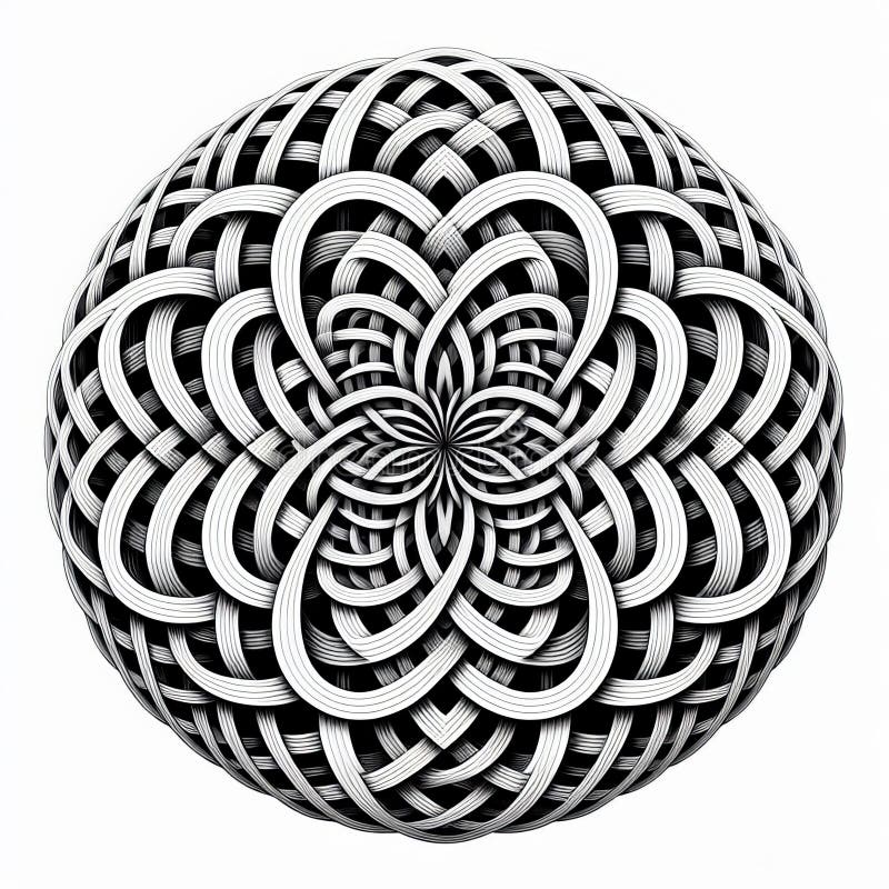 A Symmetrical Pattern of Interlocking Circles and Spirals, Crea Stock ...