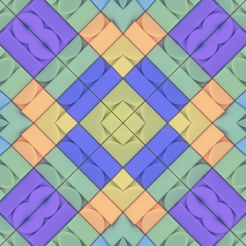 A Symmetrical Pattern of Intertwined Geometric Shapes. 3d Rendering ...