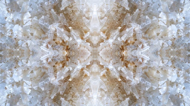 A Symmetrical Pattern of Salt Crystals Perfectly Aligned and Glistening ...