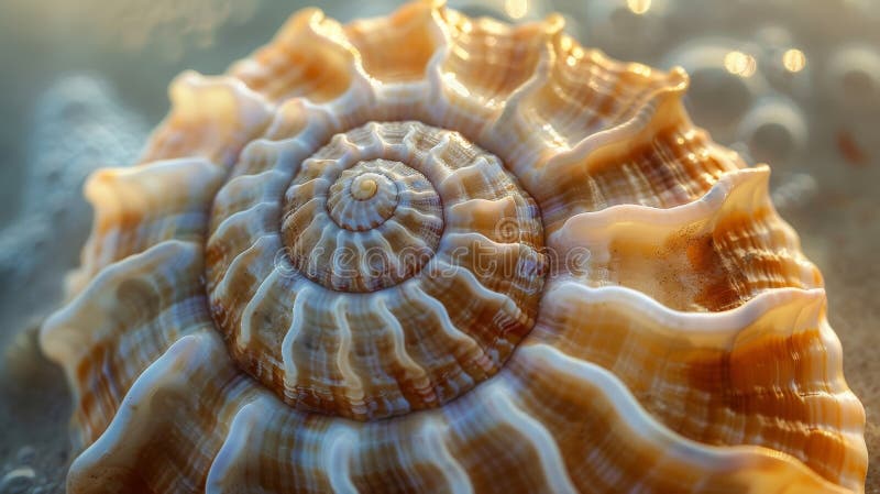 The Symmetrical Pattern of a Seashell with Its Spirals and Perfectly ...