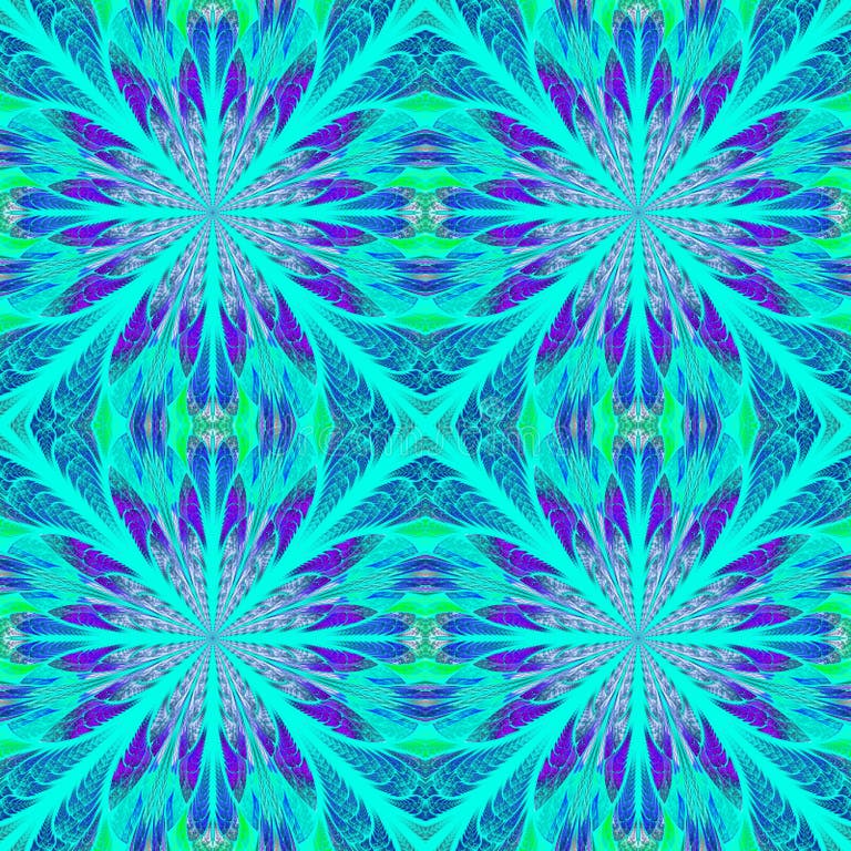 Symmetrical Pattern in Stained-glass Window Style. Blue and Dark Stock ...