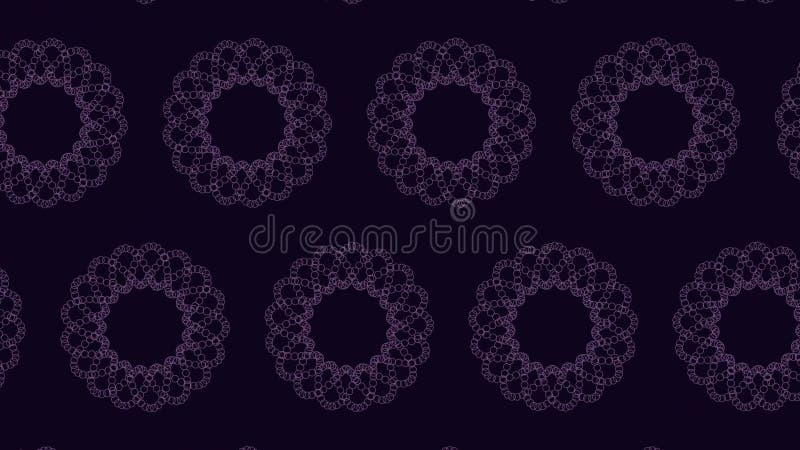 Symmetrical Purple Circle Pattern on Black Background Seamless and ...