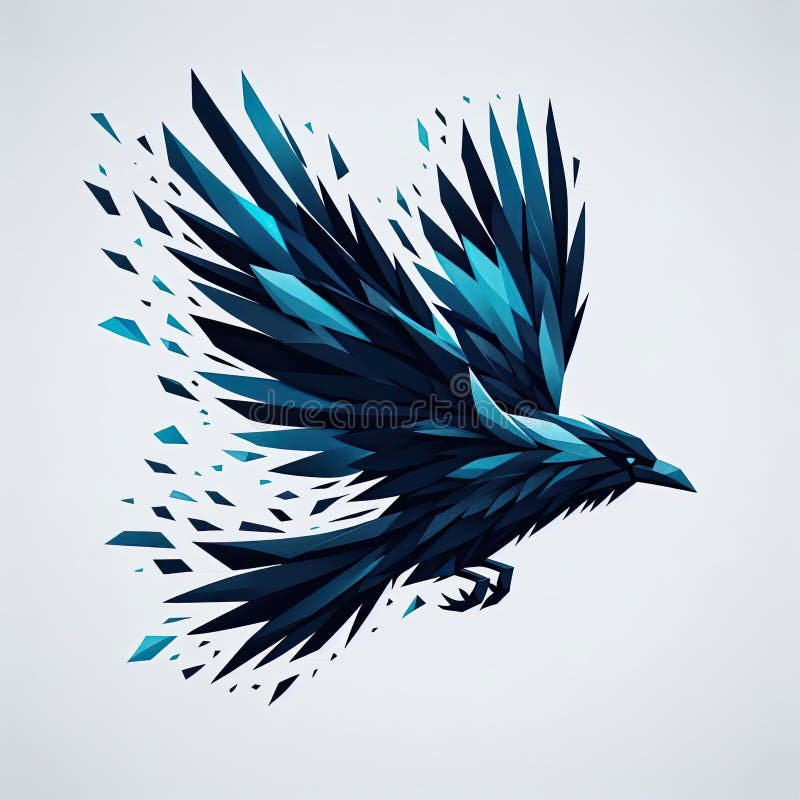 Symmetrical Raven Wings Tattoo Concept Stock Illustration ...