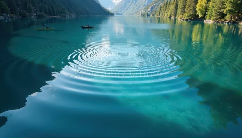 Symmetrical Ripples Radiating from Lake Center, Image, Summer ...