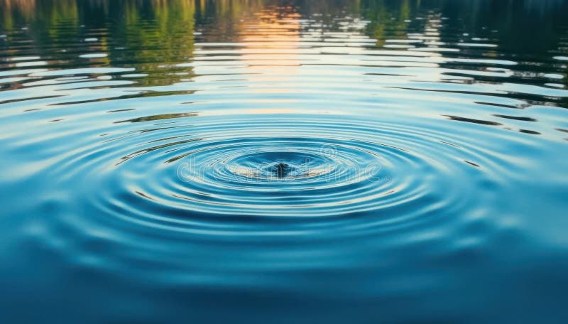 Symmetrical Ripples Spread Across Calm Lake Surface, View, Element ...