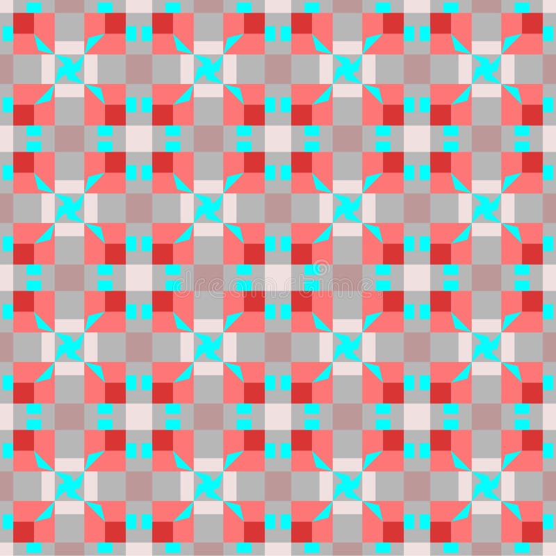 Symmetrical Seamless Contrasting Red and Blue Checkered Pattern Stock ...
