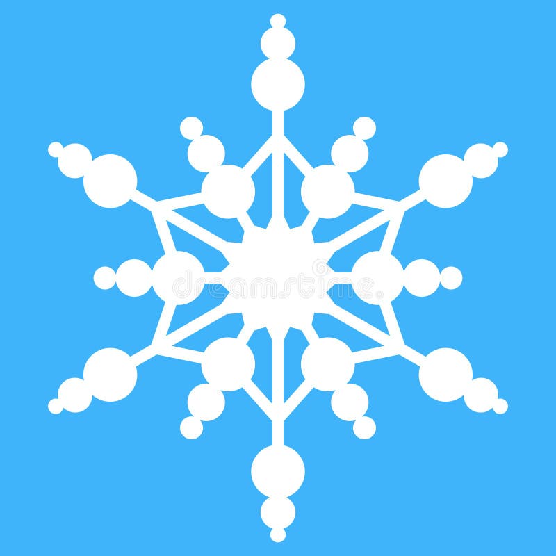 Symmetrical Snowflake Silhouette Shape Christmas Snowflake Stock Vector ...