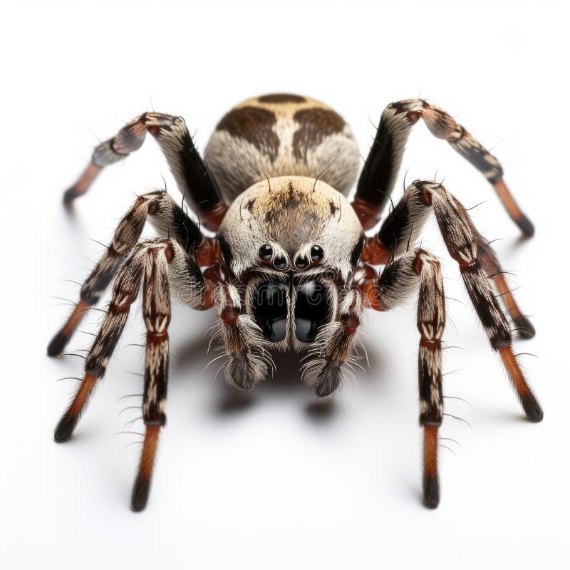 Symmetrical Spider with Black Spots on White Background Stock ...
