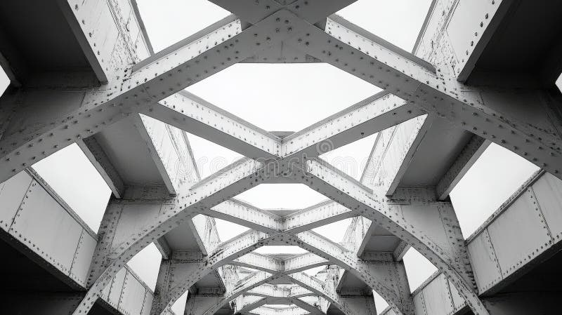 Symmetrical Steel Bridge Structure with Geometric Patterns in ...