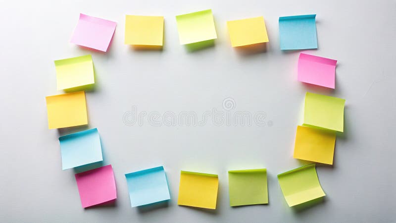 Symmetrical Sticky Note Frame a Versatile Flat Lay Design Element ...