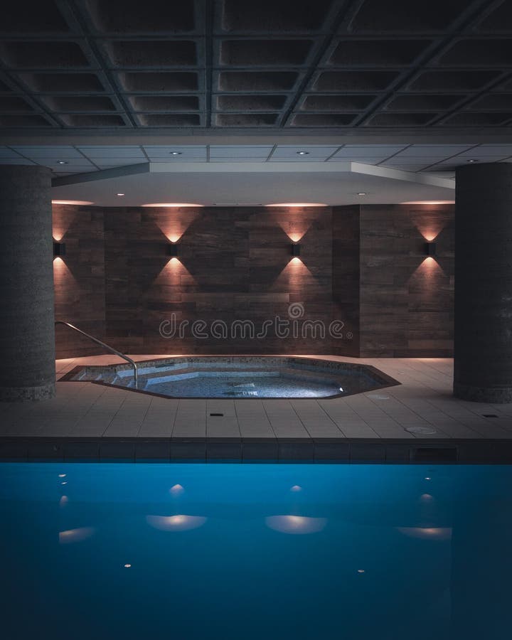 Symmetrical Swimming Pool Architecture Design Stock Photo - Image of ...