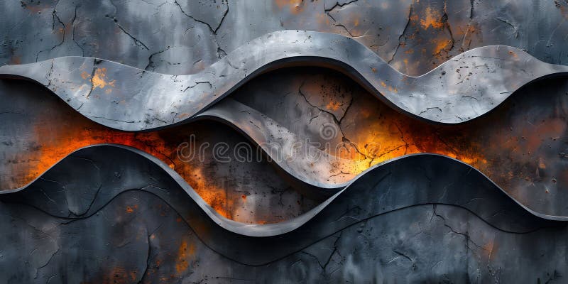 Symmetrical Texture Design on Grey Wall Art Stock Illustration ...