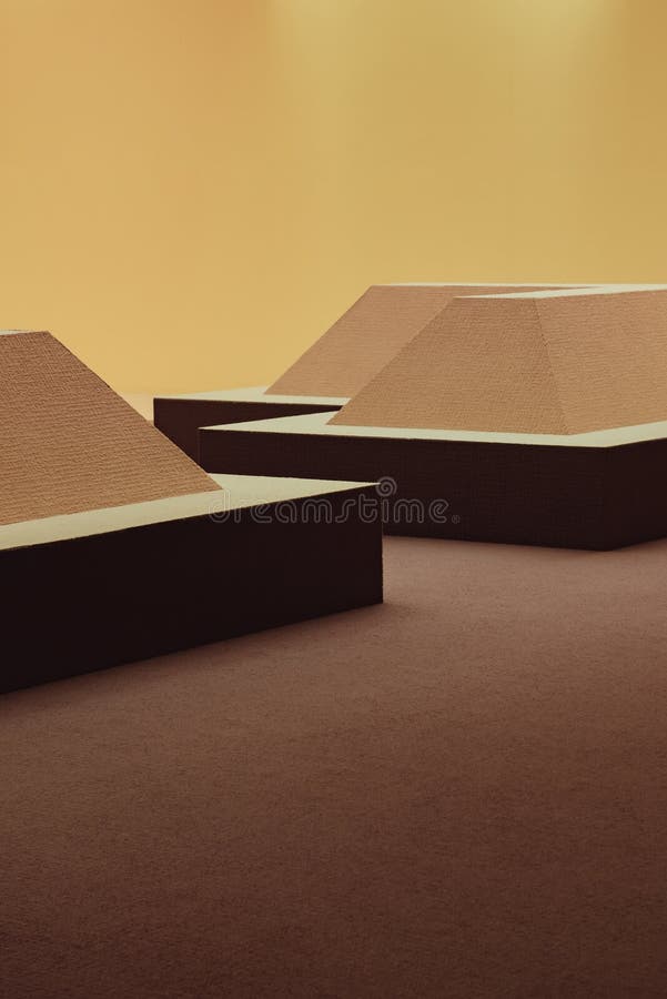 The Symmetrical Trapezoid 3d Podium. Stock Photo - Image of brown ...