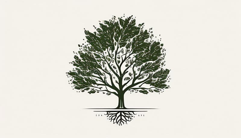 Symmetrical Tree Logo in Simple Vector Graphic, Made with Generative AI ...