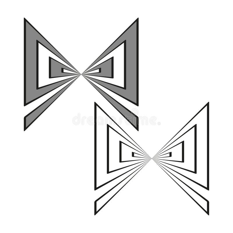 Symmetrical Triangle Shape. Bowtie Optical Design. Geometric Gray ...