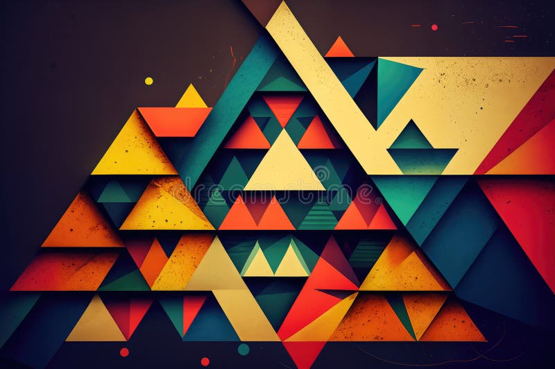 Symmetrical Triangles in Bold Color Pattern Stock Illustration ...