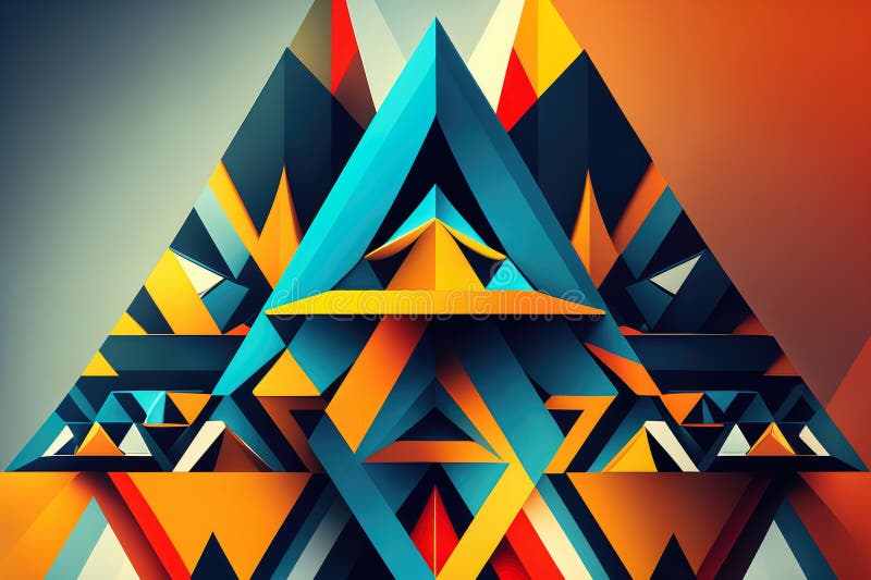Symmetrical Triangles in Bold Color Pattern Stock Illustration ...