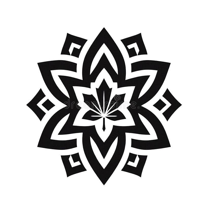 Symmetrical Tribal Maple Leaf Design Stock Photo - Image of sticker ...
