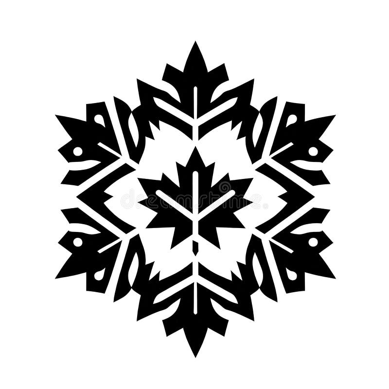 Symmetrical Tribal Maple Leaf Design Stock Illustration - Illustration ...