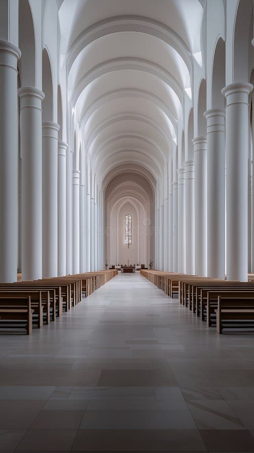 Grand Interior Architecture with Tall Columns and Arched Ceilings ...